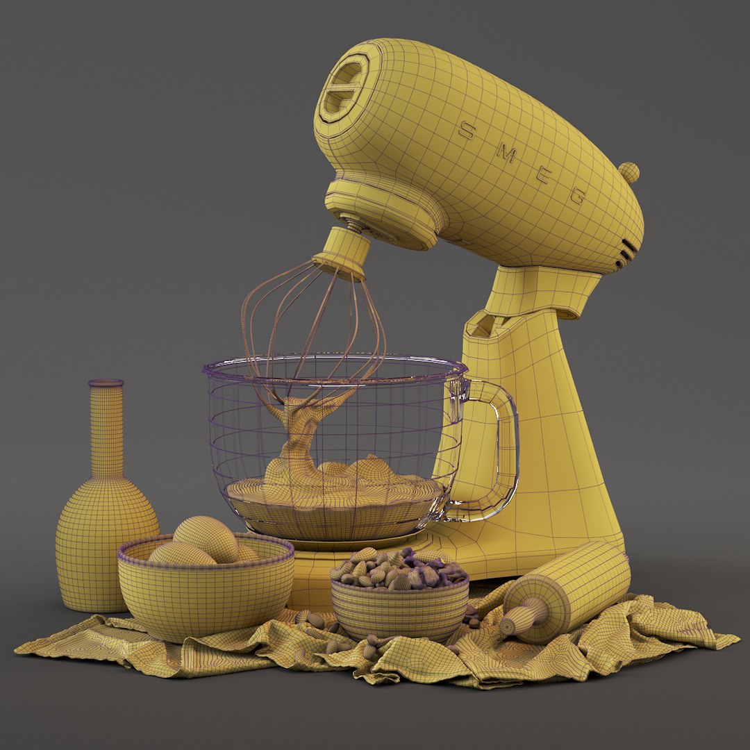 3D Stand Mixer 50s Style Smeg Smf03rdeu Model - TurboSquid 1725412