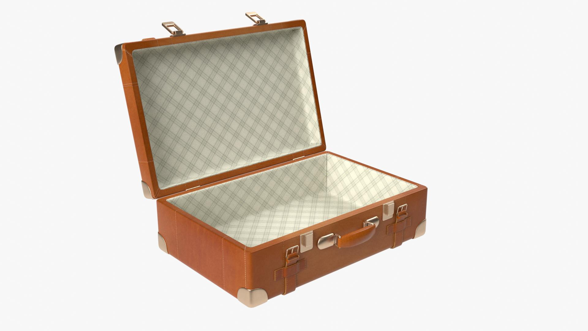Vintage Leather Suitcase PBR 3D - TurboSquid 1868478