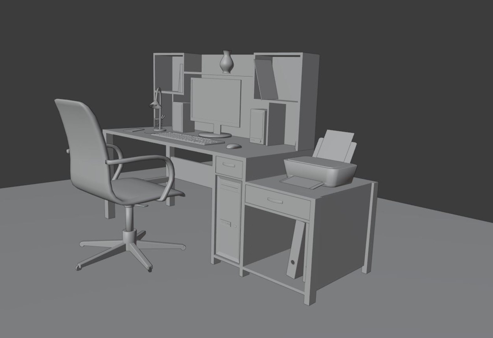 3D model office computer desk - TurboSquid 1698209