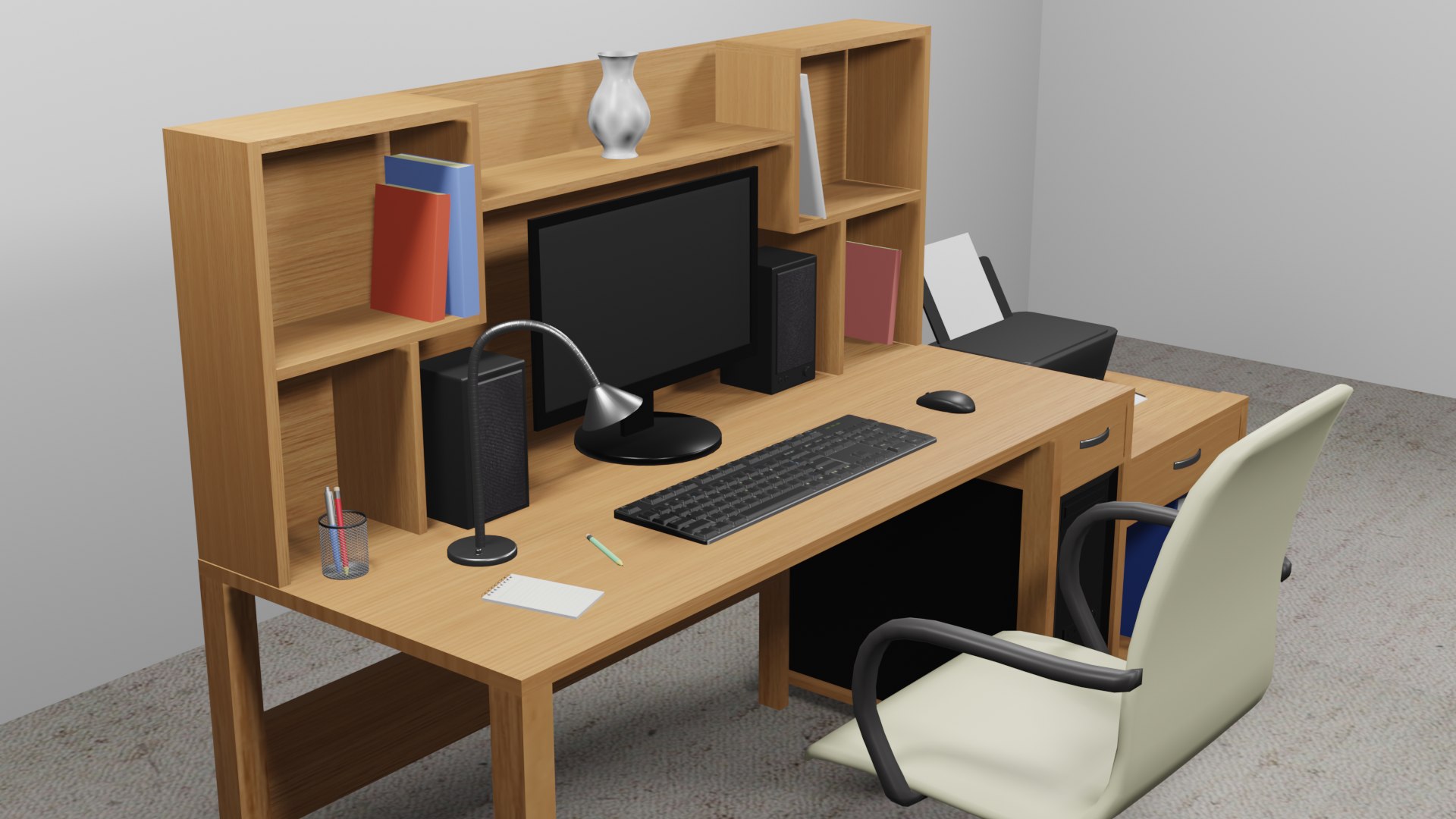 3D model office computer desk - TurboSquid 1698209