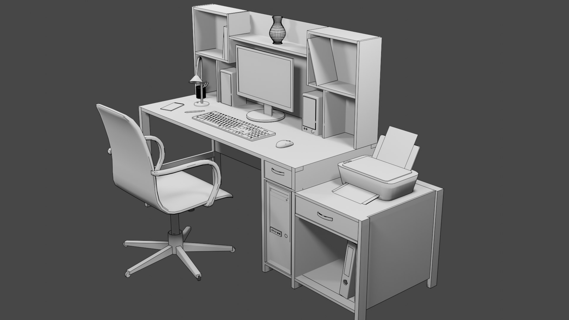 3D model office computer desk - TurboSquid 1698209