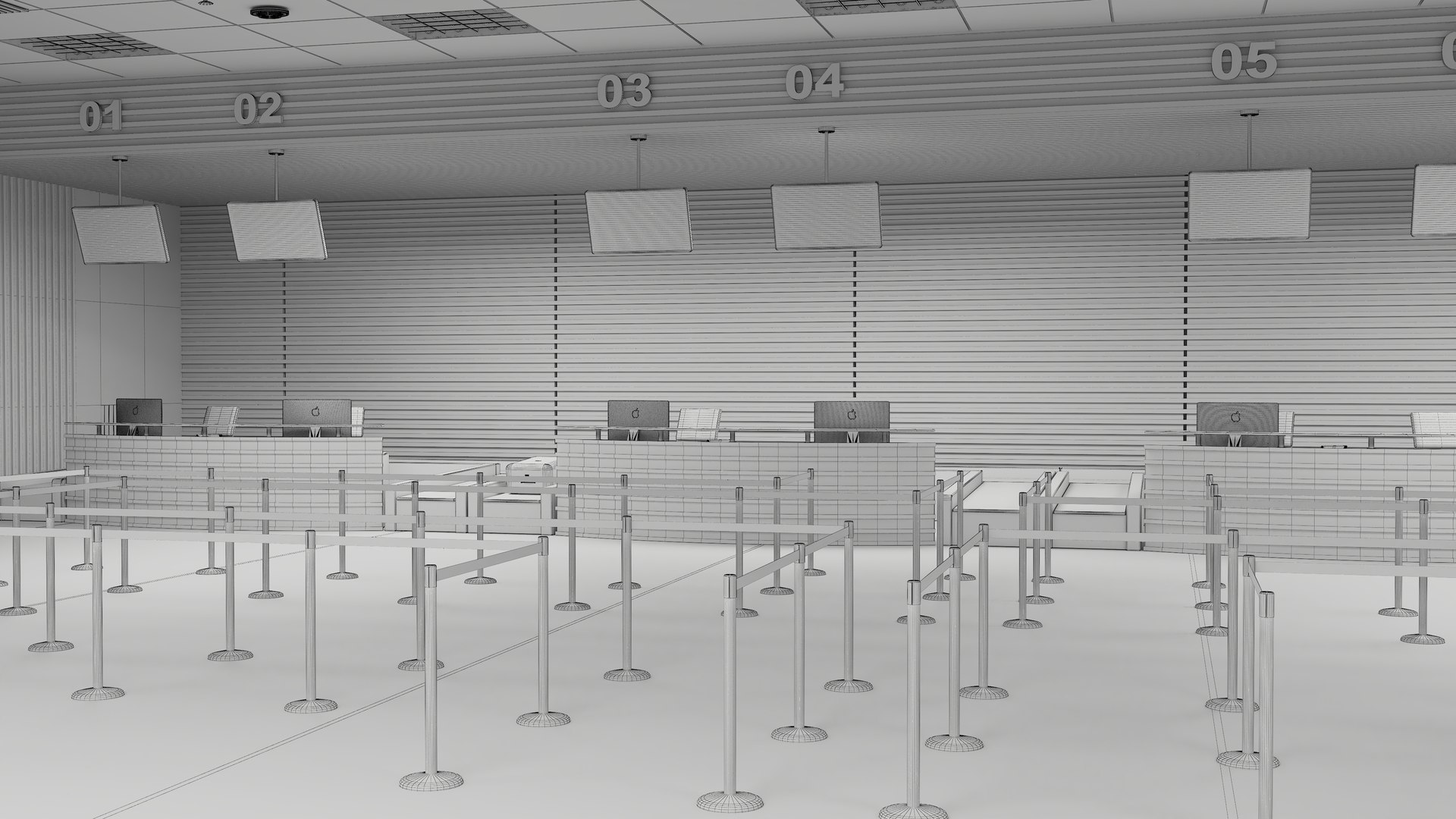 Airport Check-in 3D Model - TurboSquid 2224884