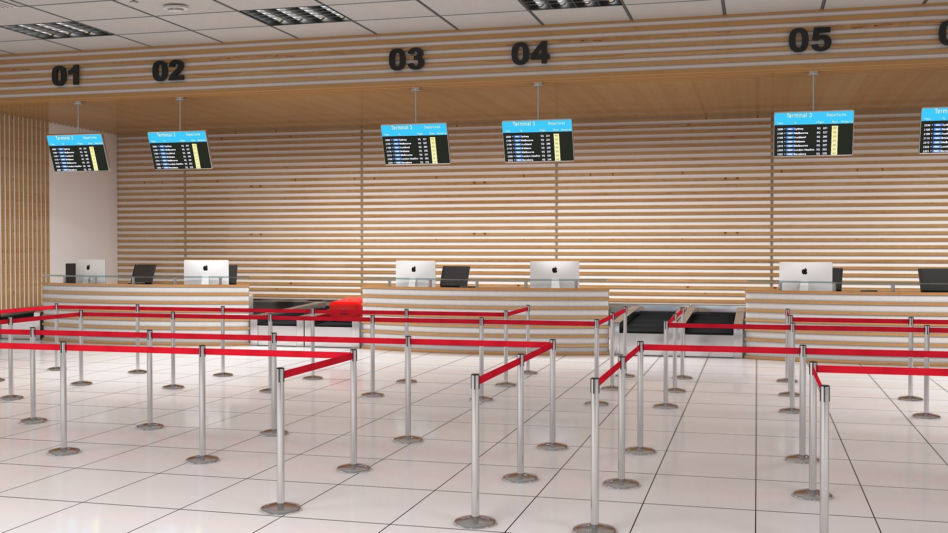 Airport Check-in 3D Model - TurboSquid 2224884