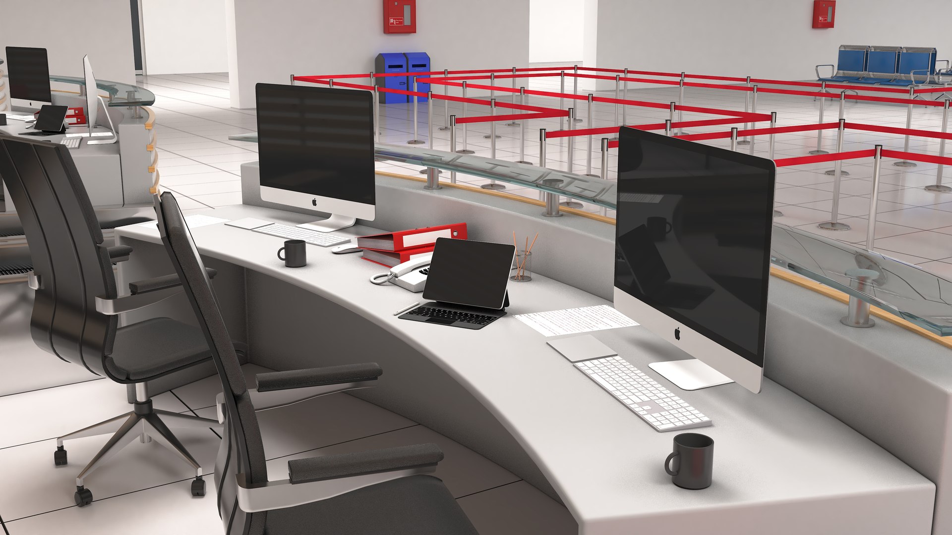 Airport Check-in 3D Model - TurboSquid 2224884