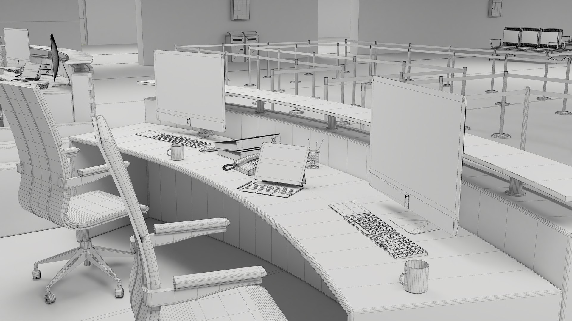 Airport Check-in 3D Model - TurboSquid 2224884