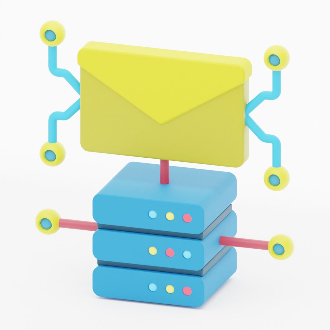 Mail Server icon represented with Multiple Routers and mailing ...