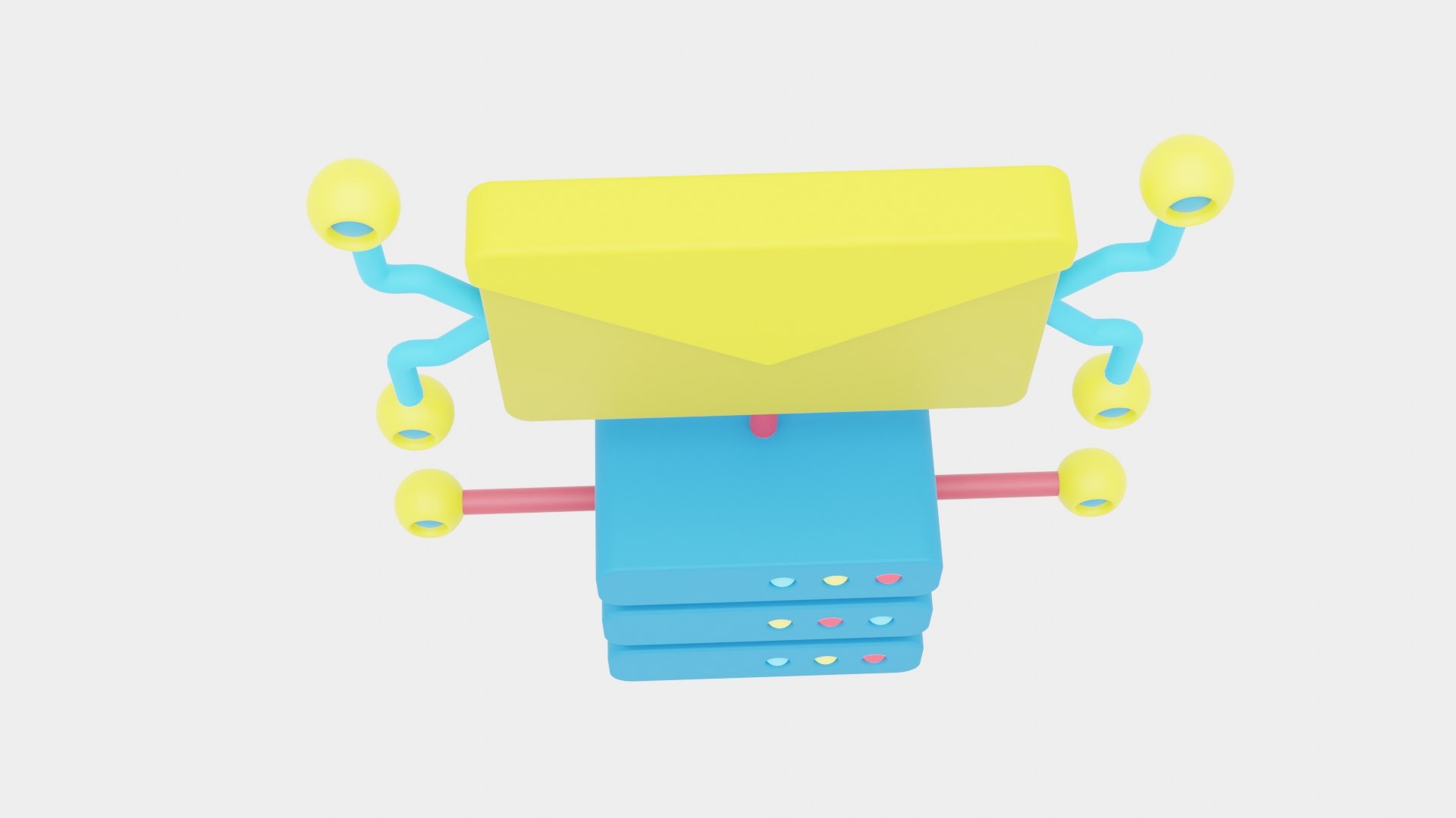 Mail Server Icon Represented With Multiple Routers And Mailing ...