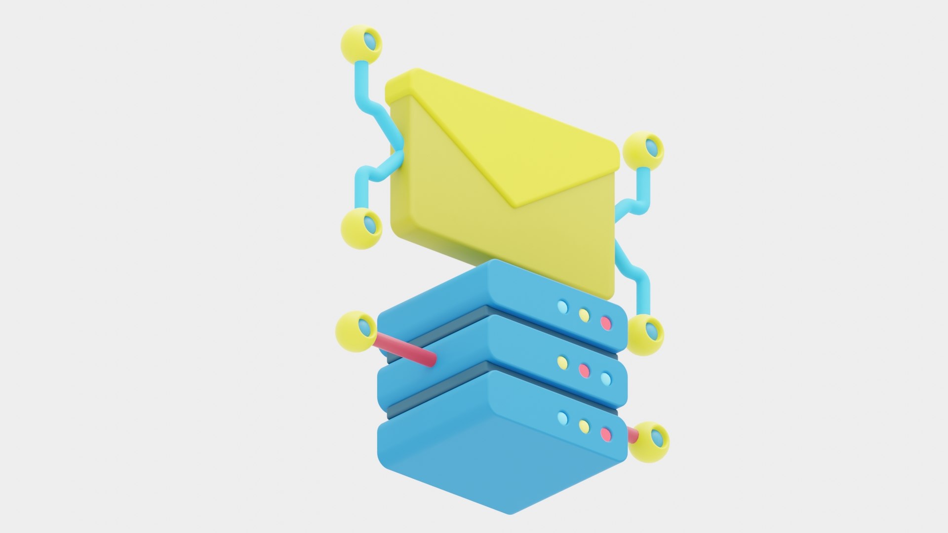 Mail Server Icon Represented With Multiple Routers And Mailing ...