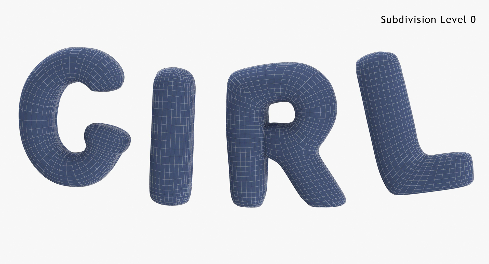 3D Foil Baloon Words Girl Gold model - TurboSquid 1740060