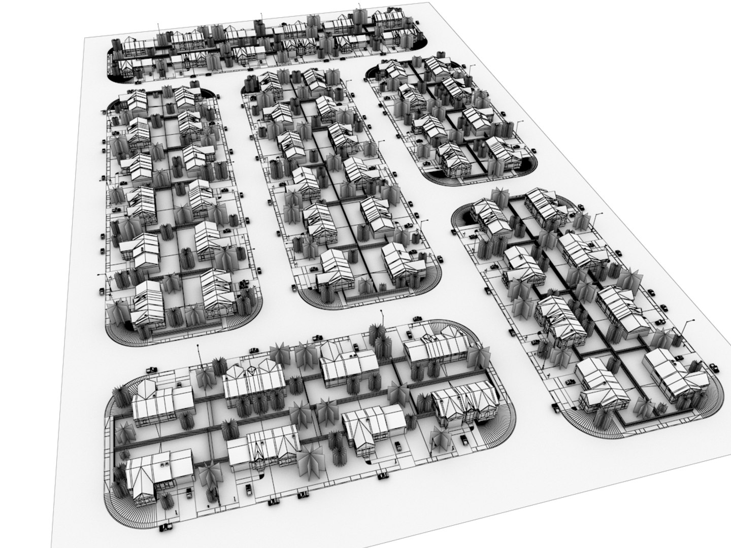 Neighborhood Blocks 3D - TurboSquid 1330405