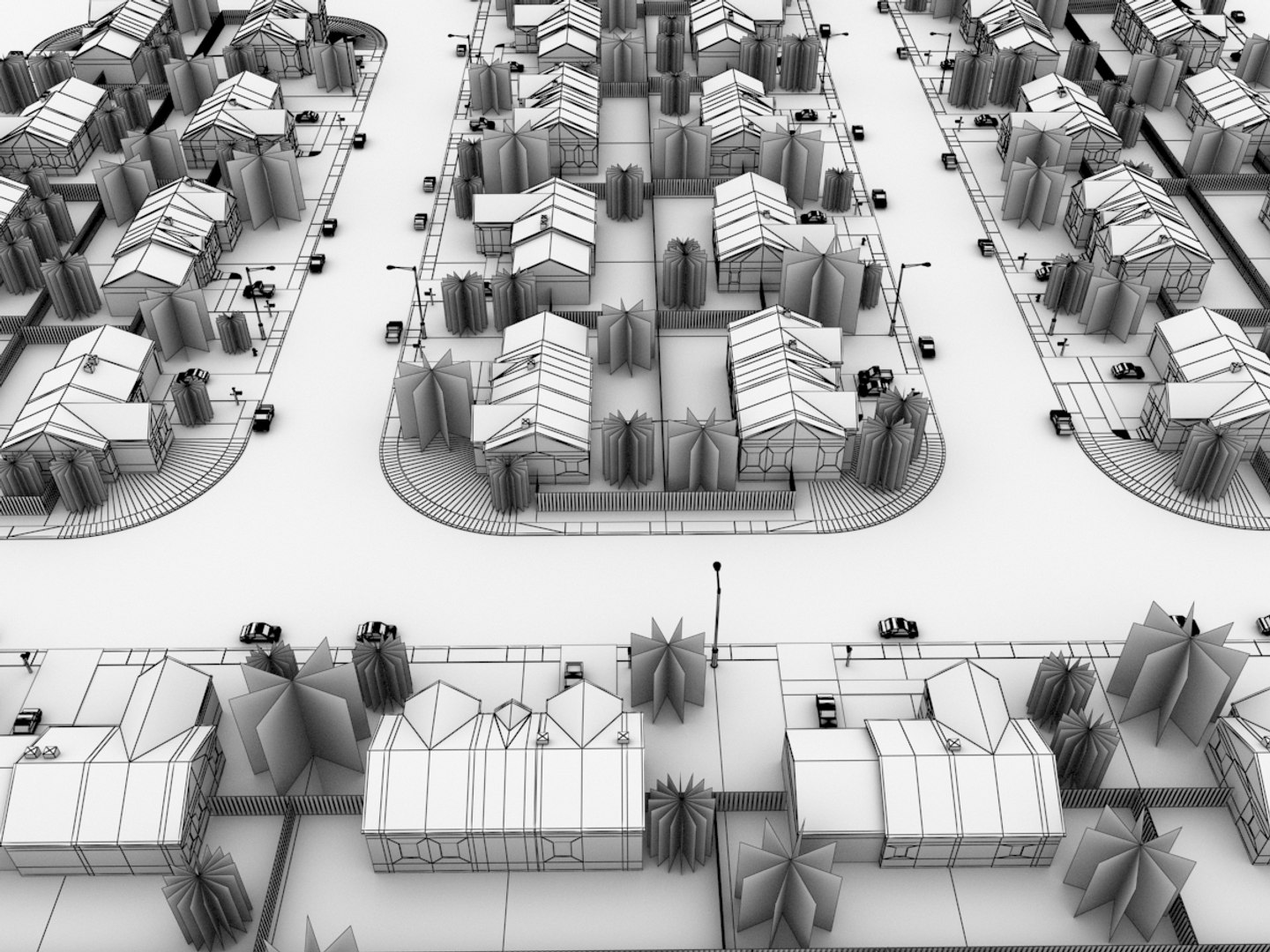 Neighborhood Blocks 3D - TurboSquid 1330405