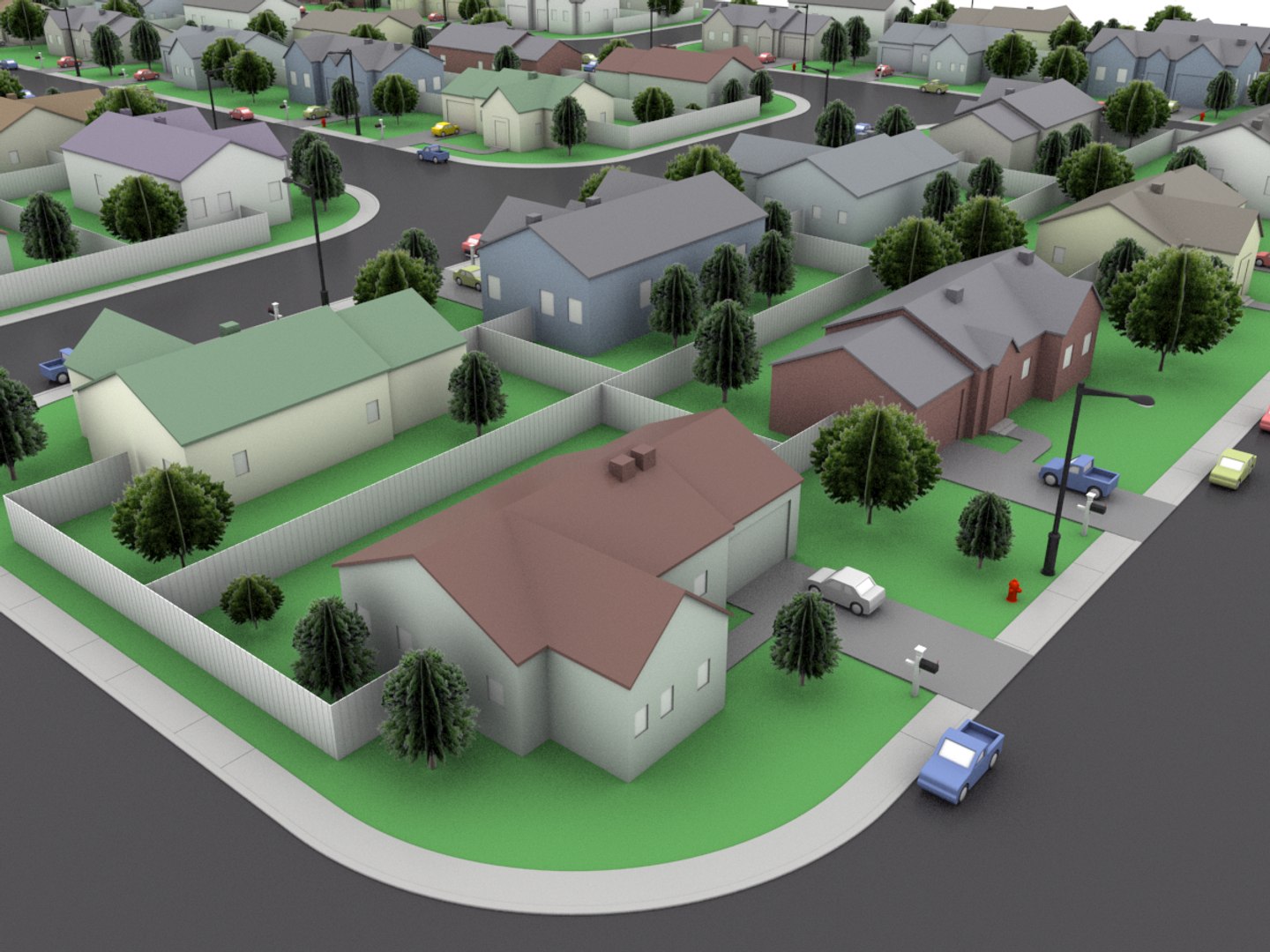 Neighborhood Blocks 3D - TurboSquid 1330405