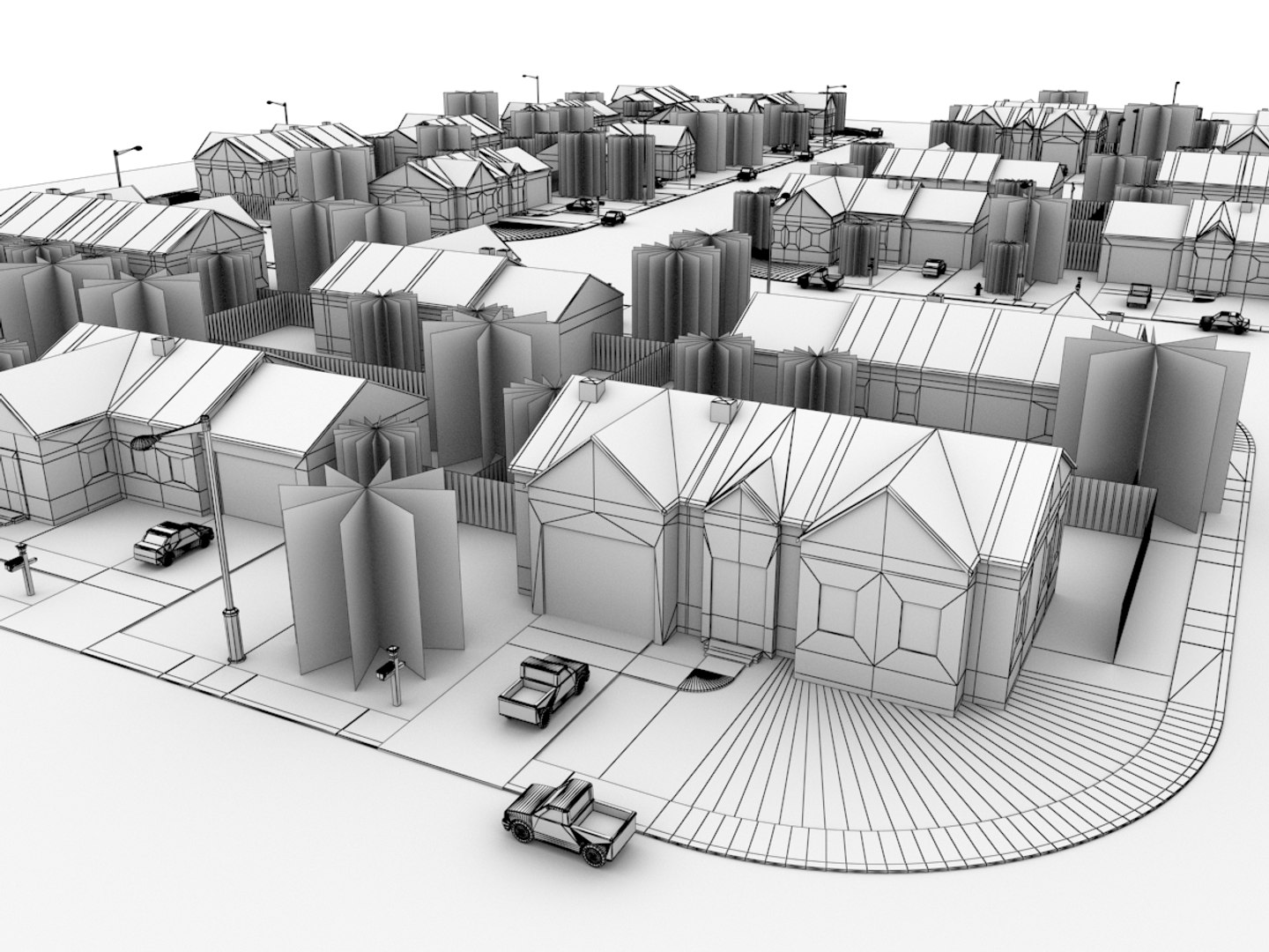 Neighborhood Blocks 3D - TurboSquid 1330405