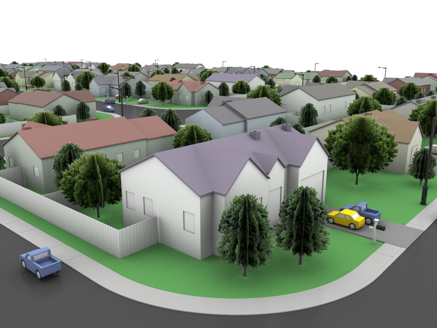 Neighborhood Blocks 3D - TurboSquid 1330405
