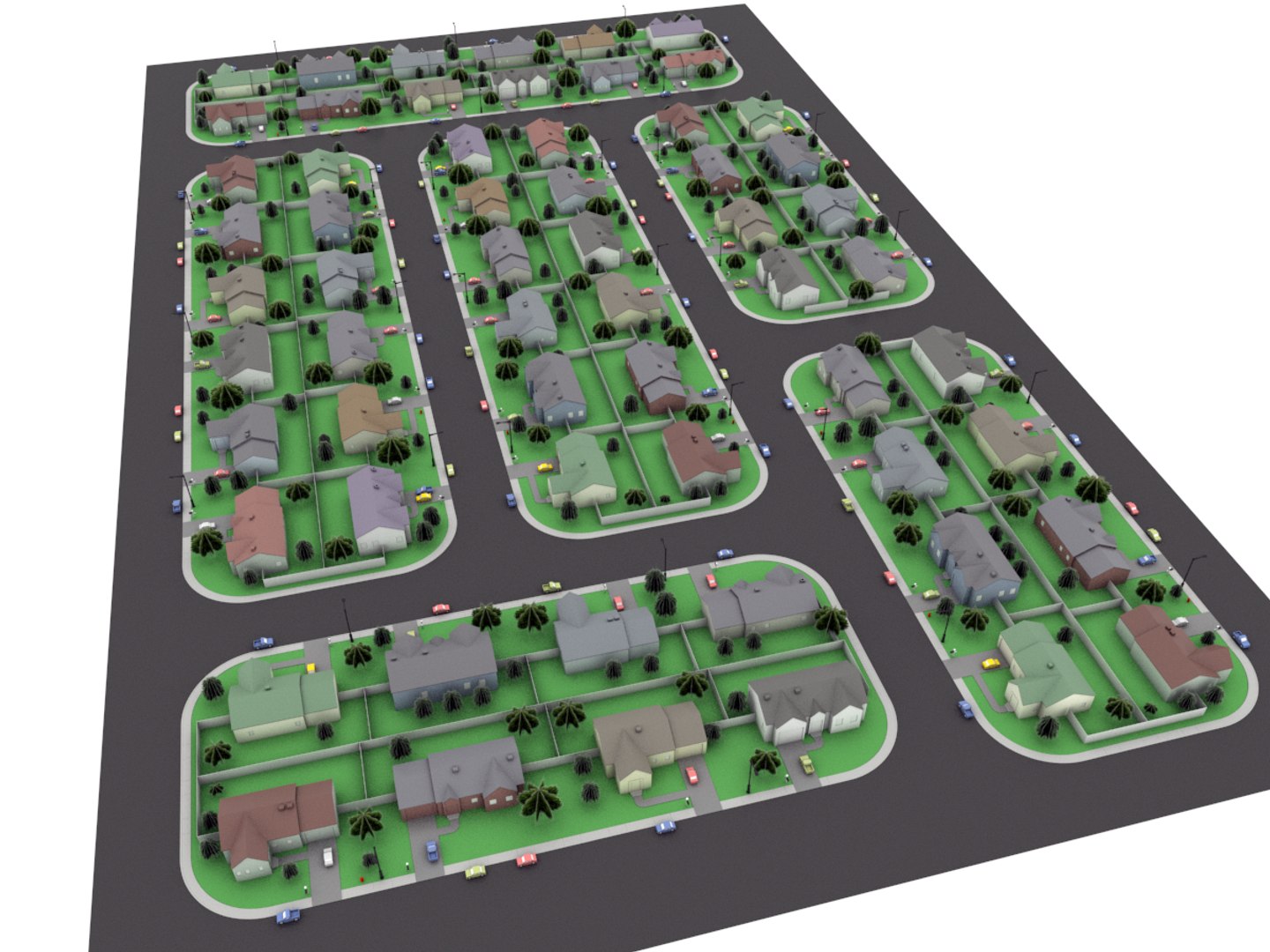 Neighborhood Blocks 3D - TurboSquid 1330405