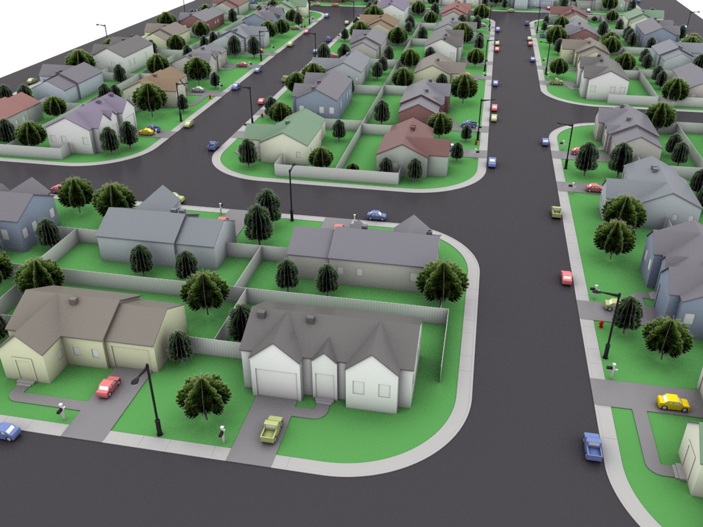 Neighborhood Blocks 3D - TurboSquid 1330405