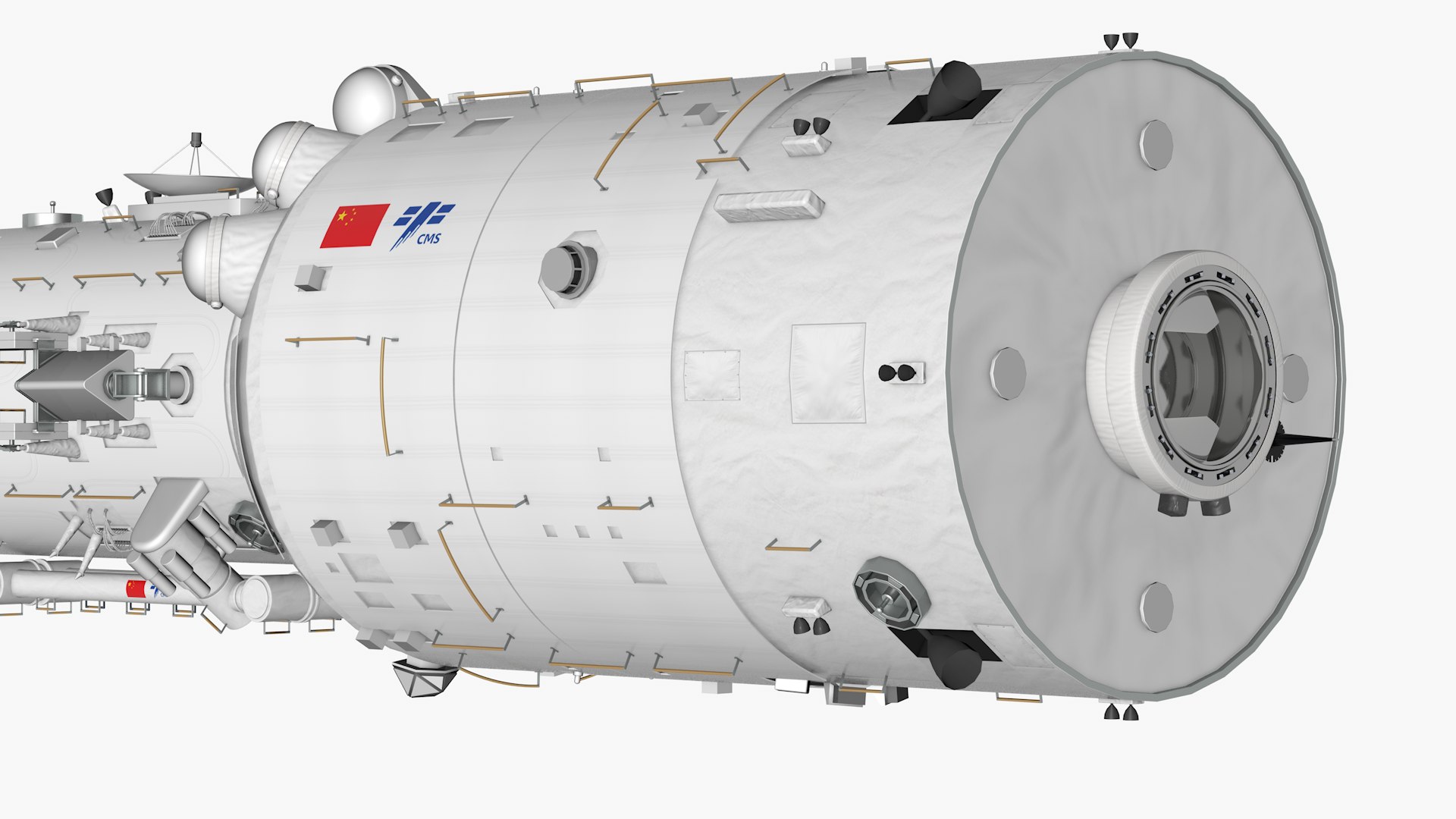Chinese Space Station Tiangong 3D Model - TurboSquid 1840995