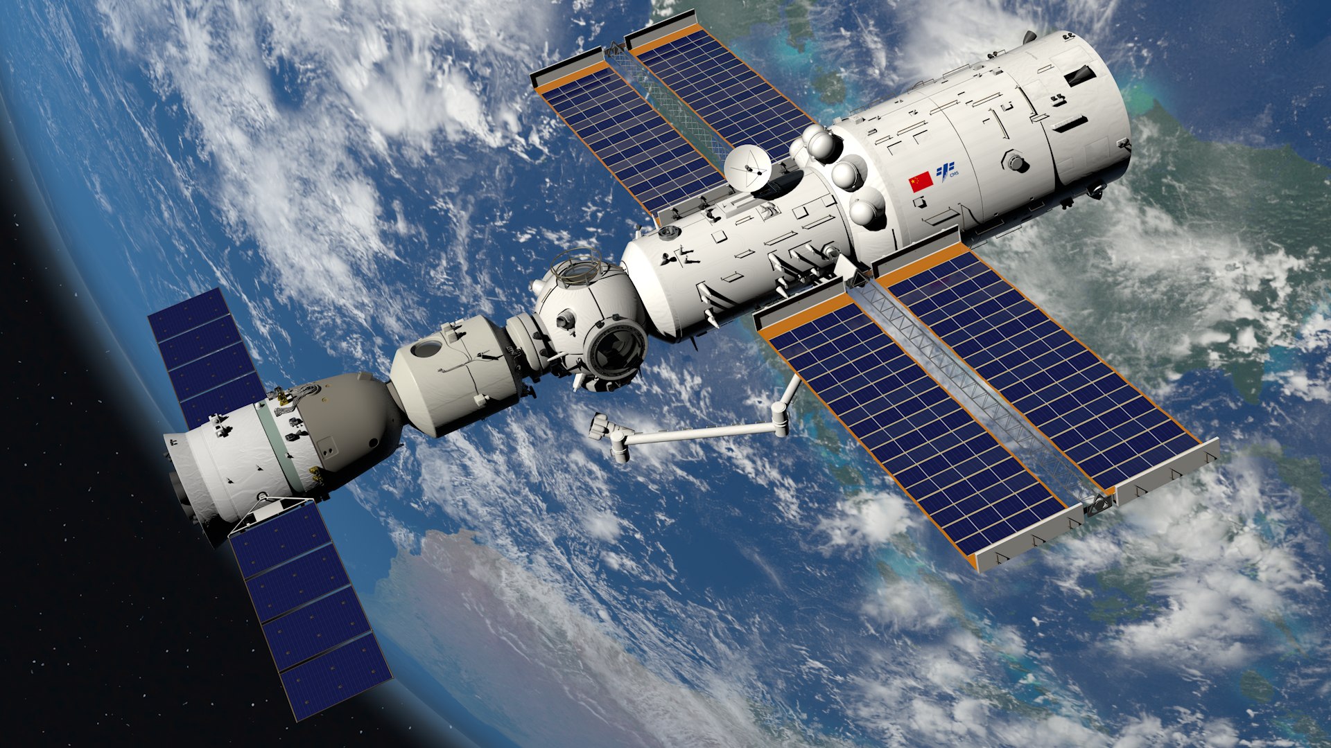 Chinese Space Station Tiangong 3D model - TurboSquid 1840995