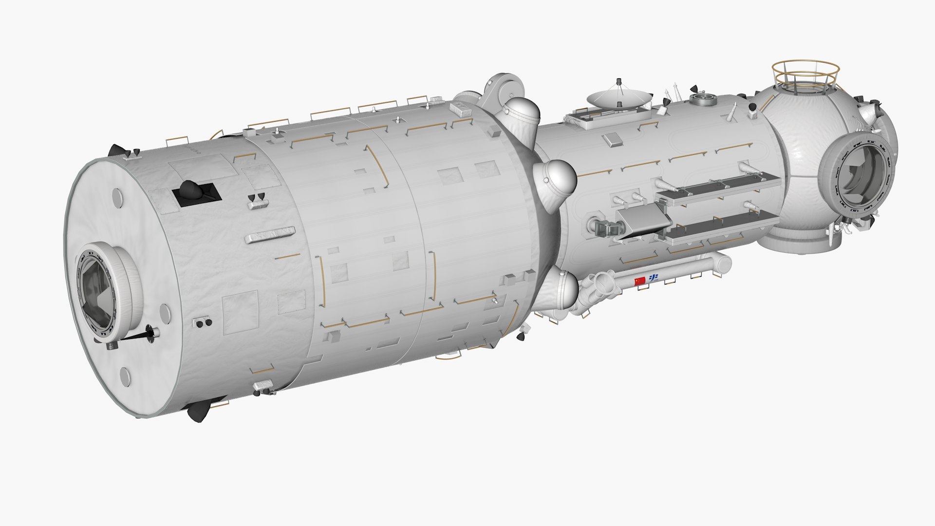 Chinese Space Station Tiangong 3D Model - TurboSquid 1840995