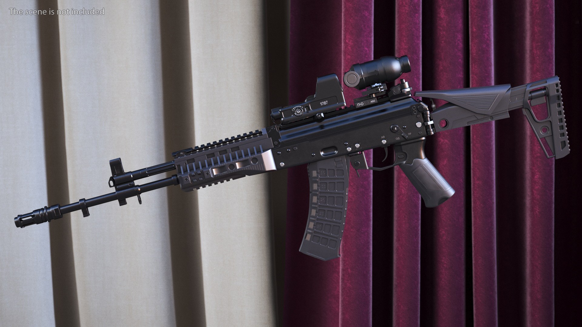 3D Kalashnikov Firearm AK-12 2023 with Optics - TurboSquid 2130583