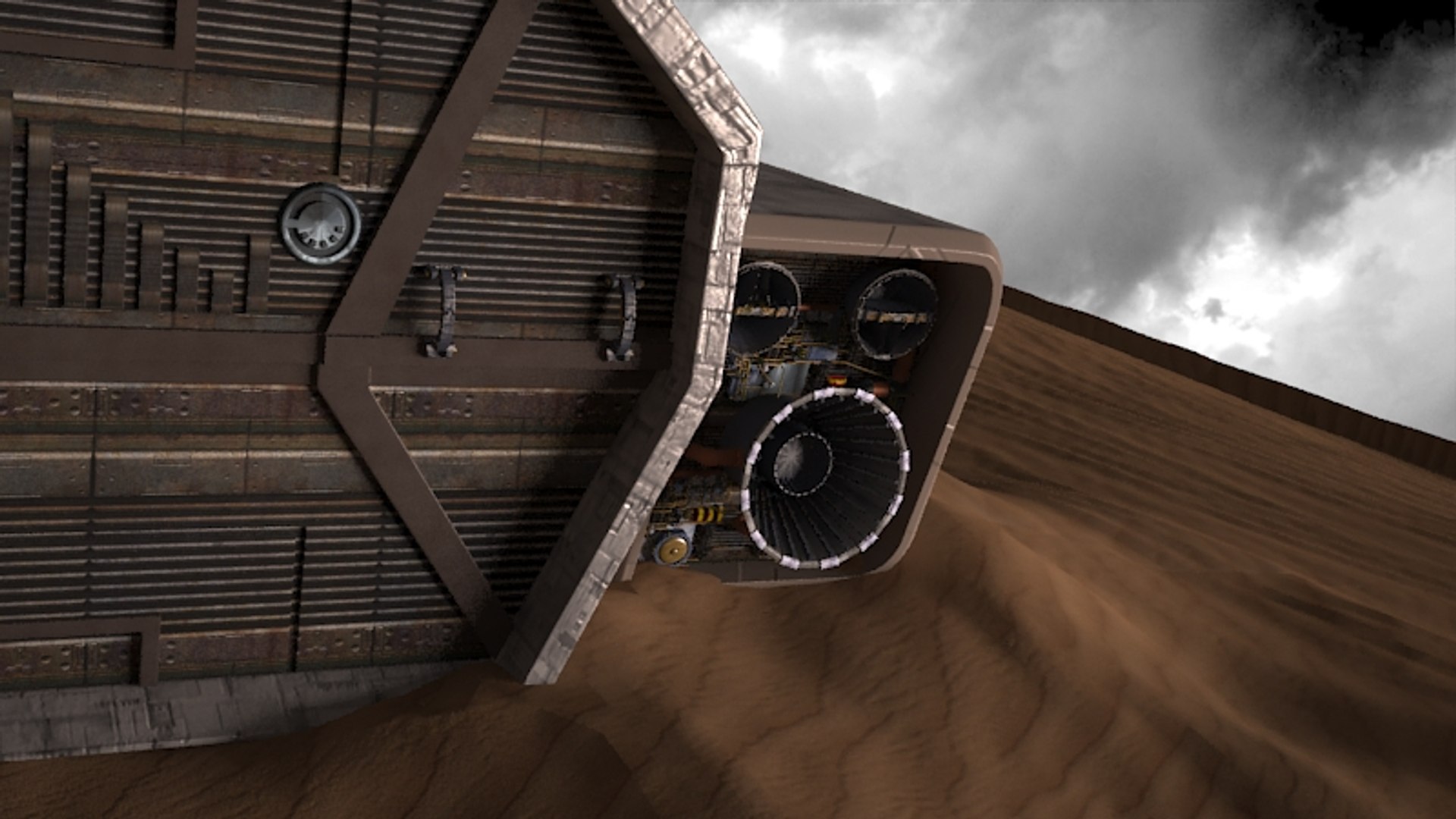 3d Model Ship Crashed
