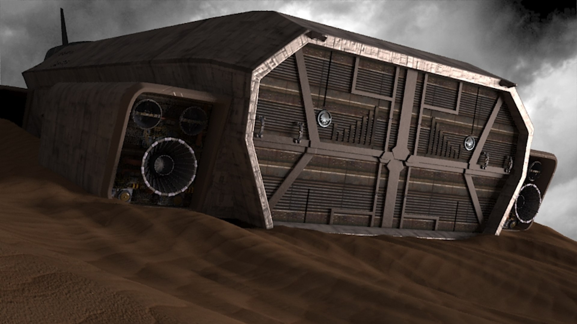 3d Model Ship Crashed