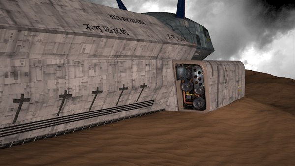 3d model ship crashed