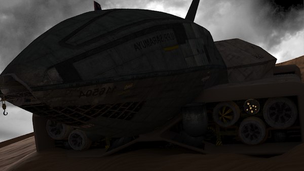 3d model ship crashed