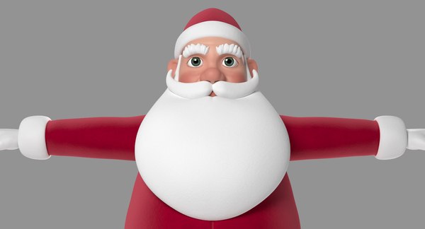 3d model santa claus cartoon animation