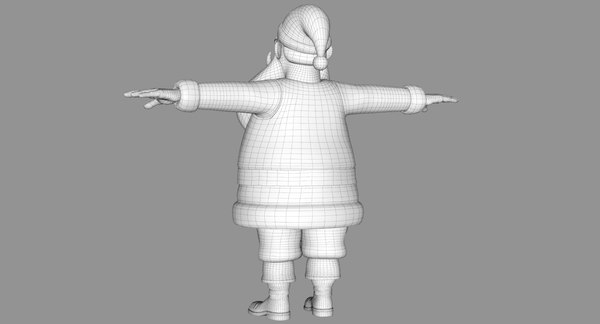3d model santa claus cartoon animation