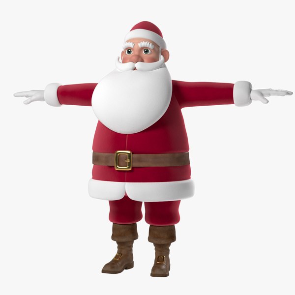 3d model santa claus cartoon animation