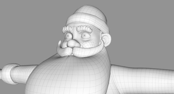 3d model santa claus cartoon animation