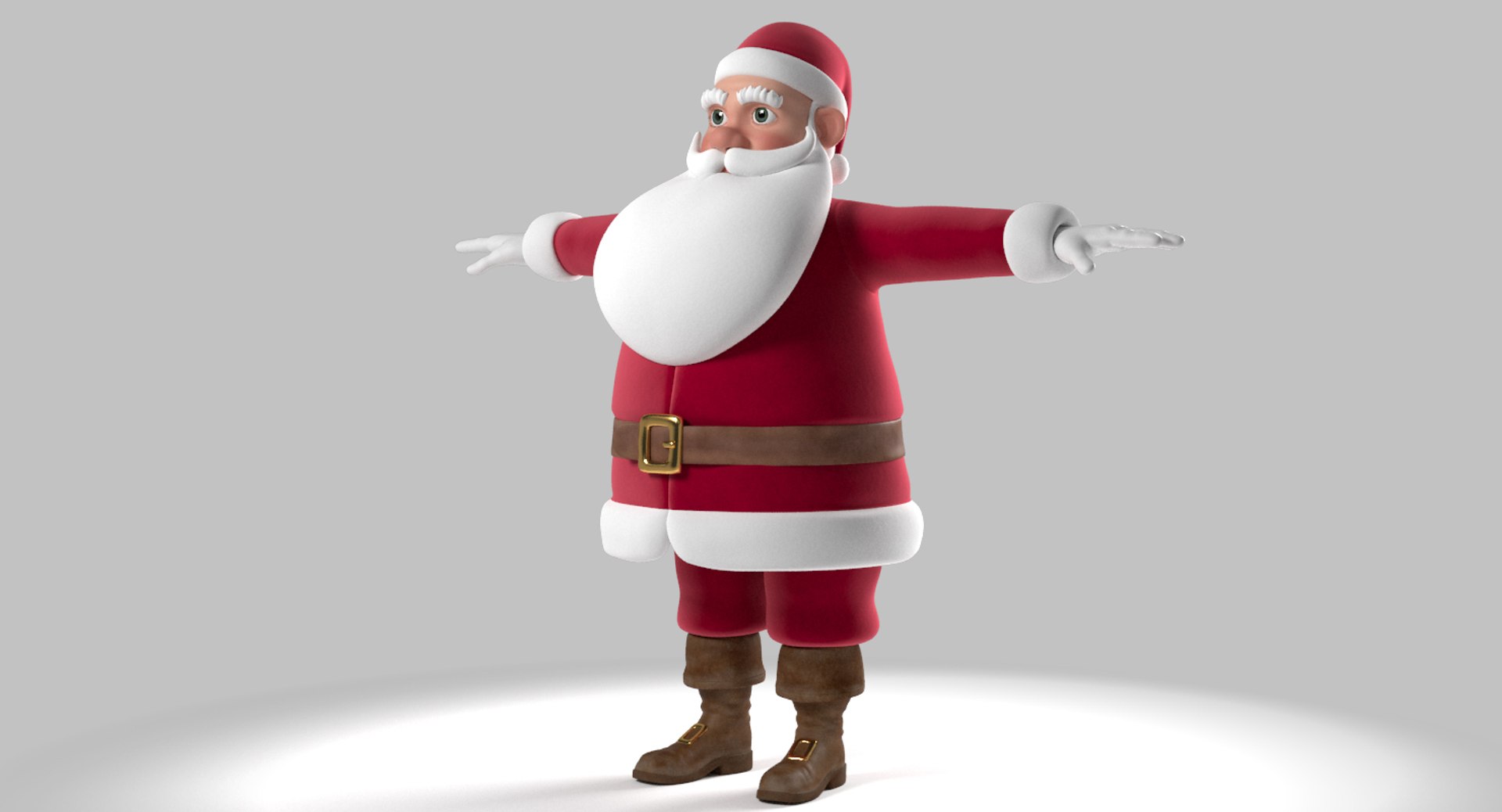 3d model santa claus cartoon animation