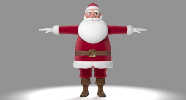 3d model santa claus cartoon animation