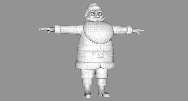 3d model santa claus cartoon animation