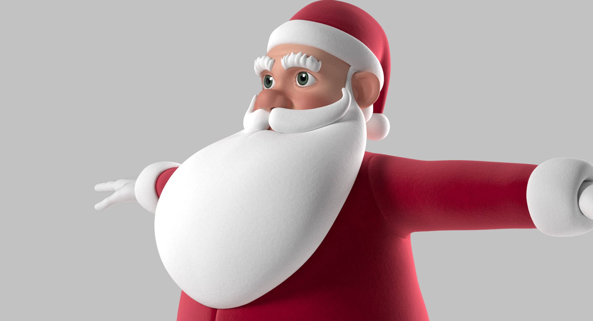 3d model santa claus cartoon animation