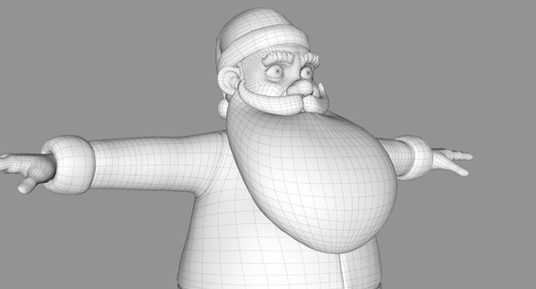 3d model santa claus cartoon animation