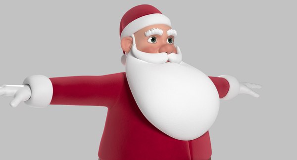 3d model santa claus cartoon animation