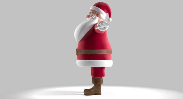 3d model santa claus cartoon animation