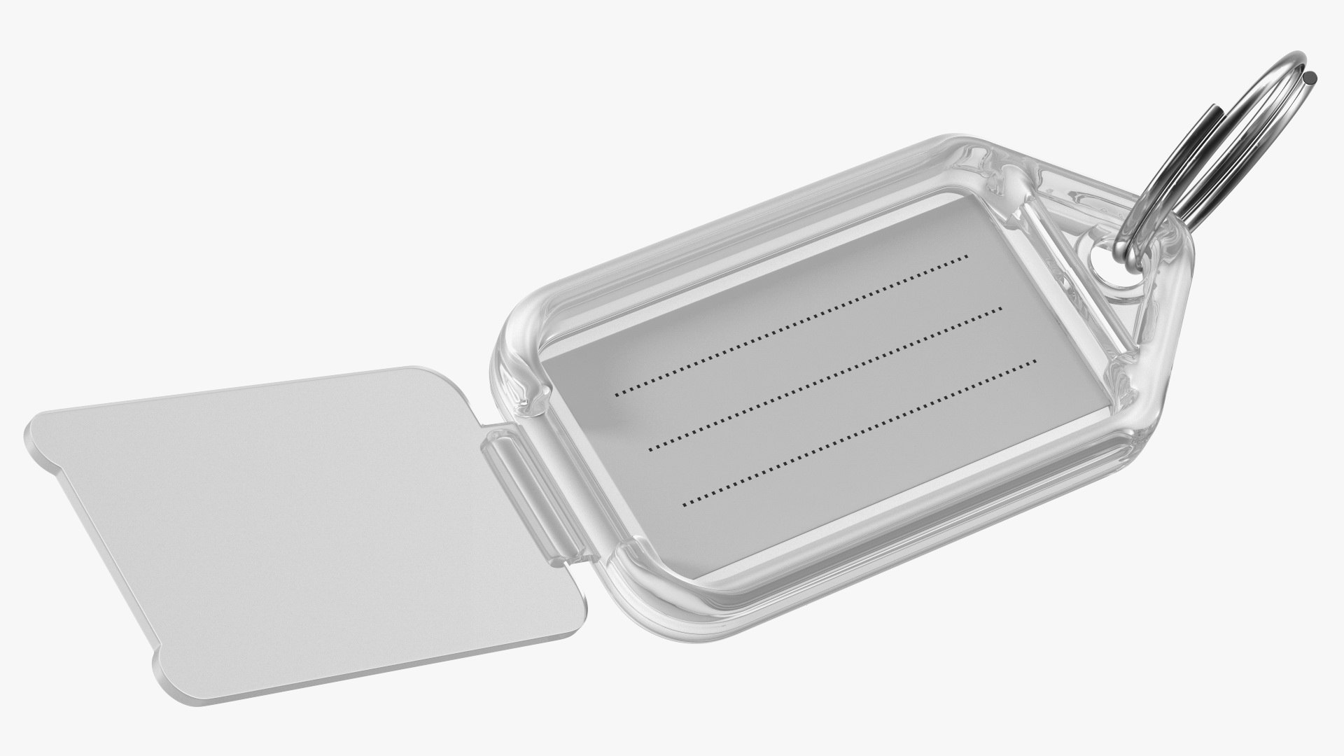 Clear Plastic Key Tag With Flap 3D - TurboSquid 1781666