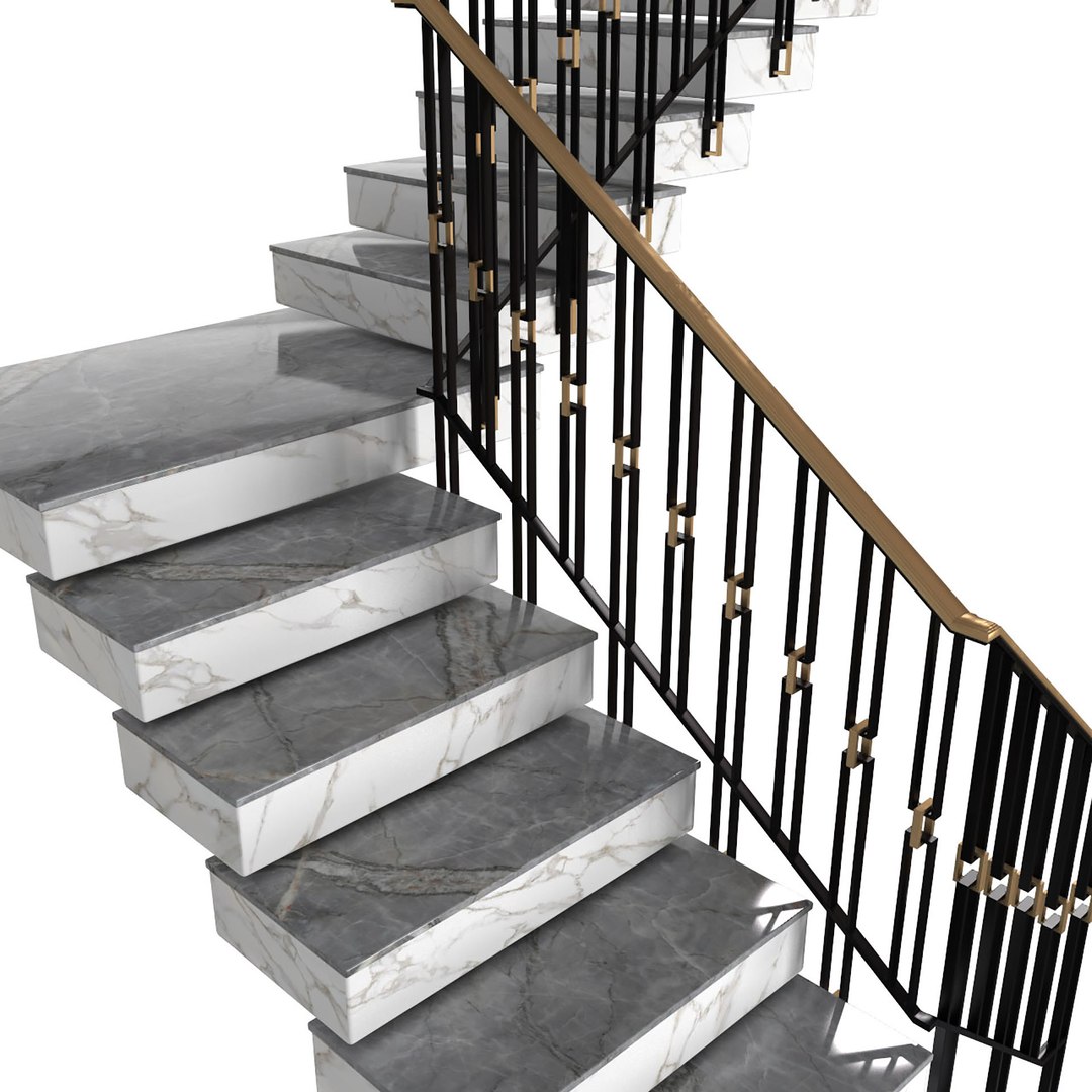 Stair Modern Art Deco Style 3D Model - TurboSquid 2044625