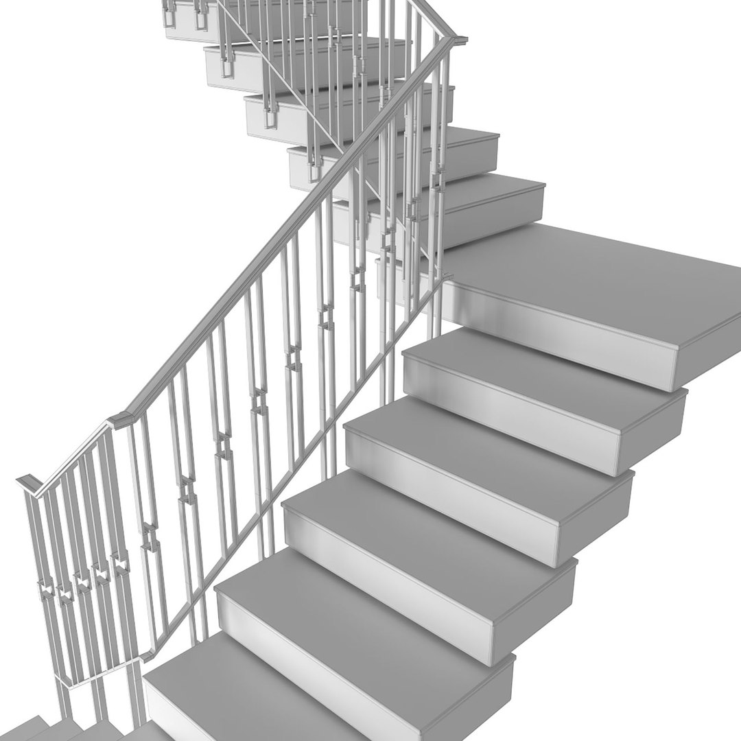 Stair Modern Art Deco Style 3D Model - TurboSquid 2044625