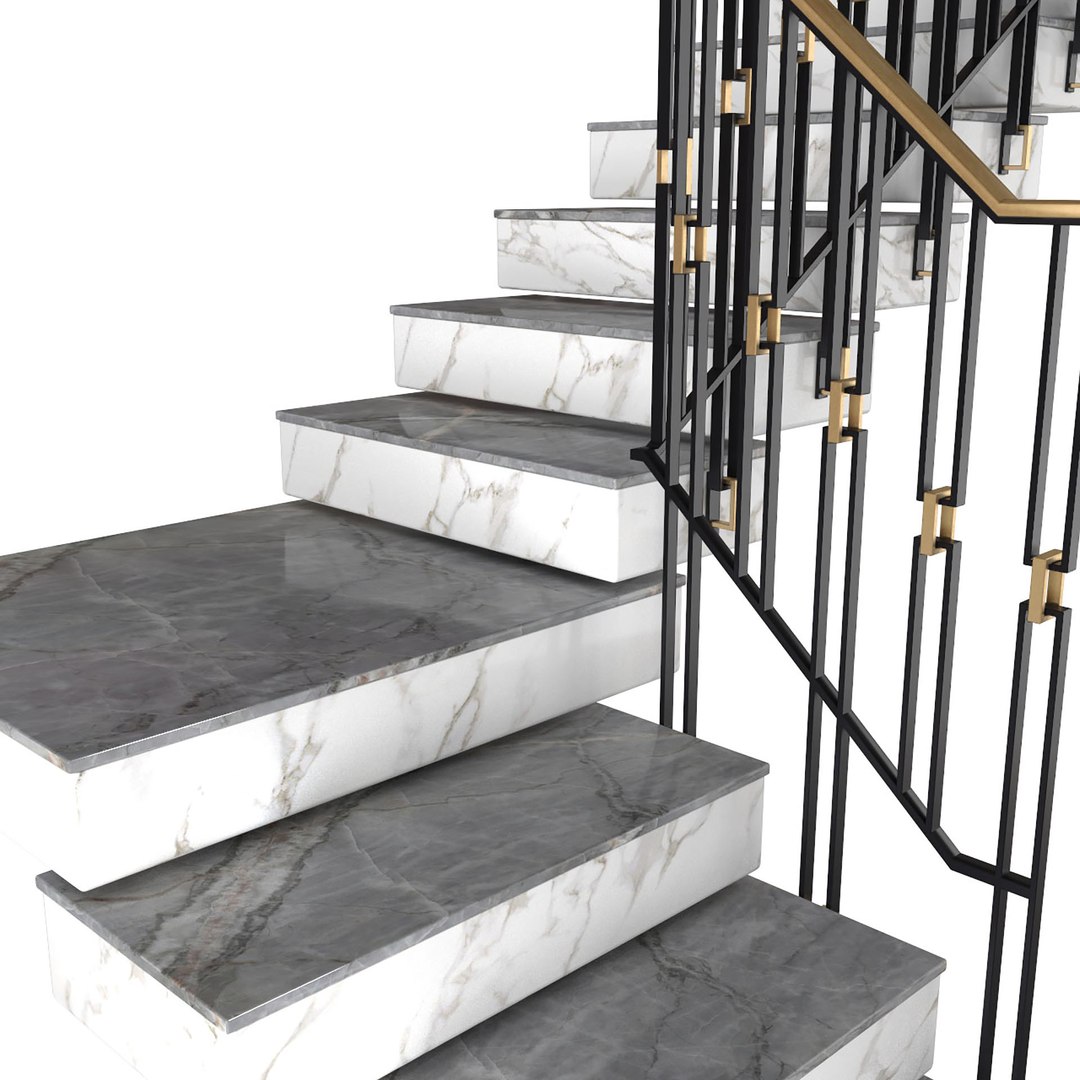 Stair Modern Art Deco Style 3D Model - TurboSquid 2044625
