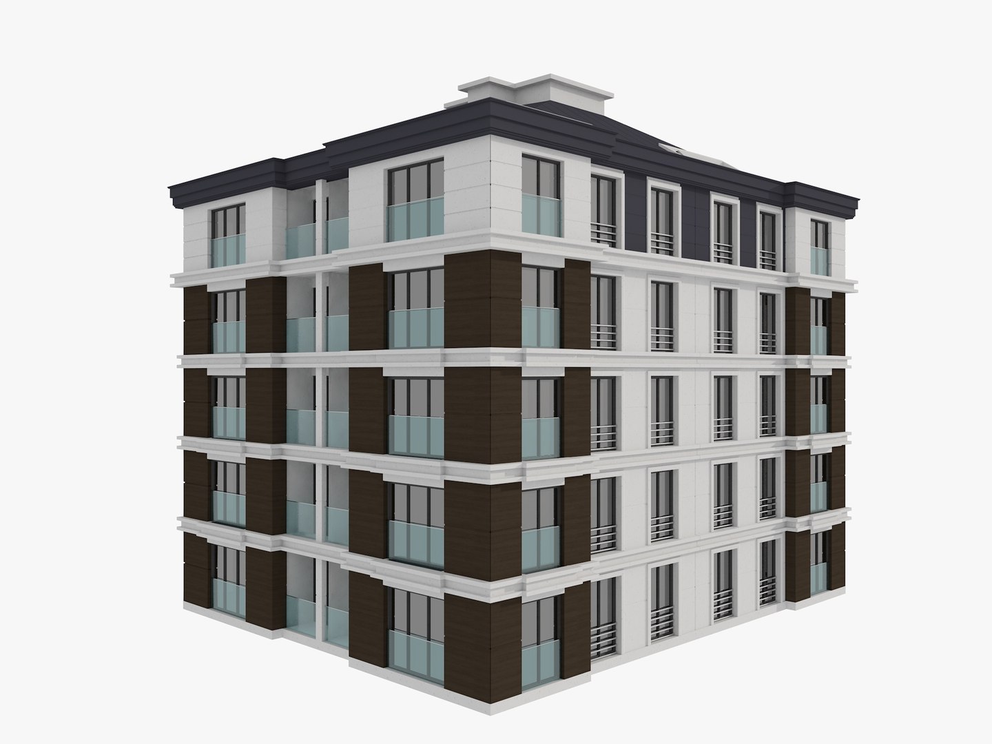 3D Model Residential Apartment Building 7 - TurboSquid 2165029