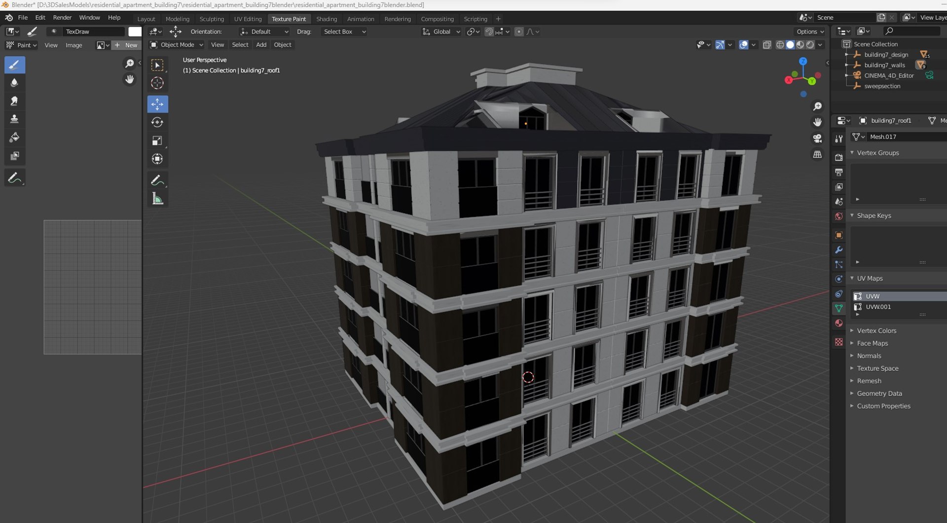 3D Model Residential Apartment Building 7 - TurboSquid 2165029