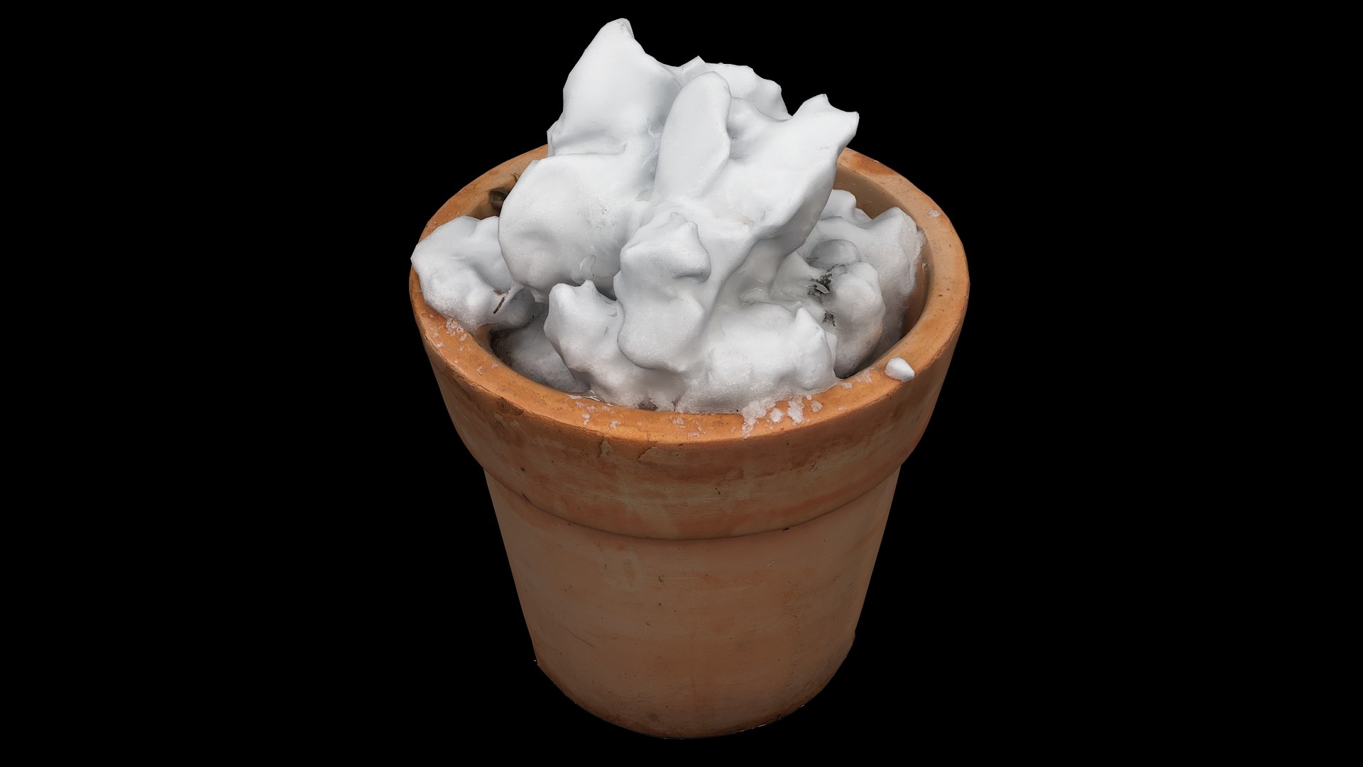 Plant Pot with Snow 01 3D - TurboSquid 2162458