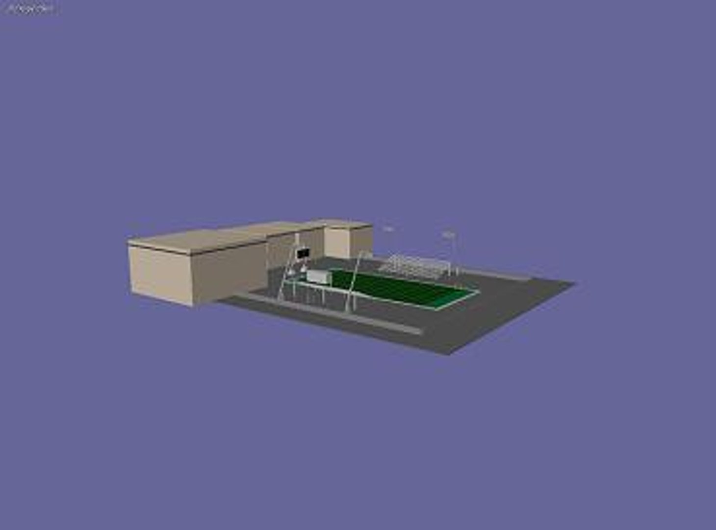 School Football Stadium 3d Model