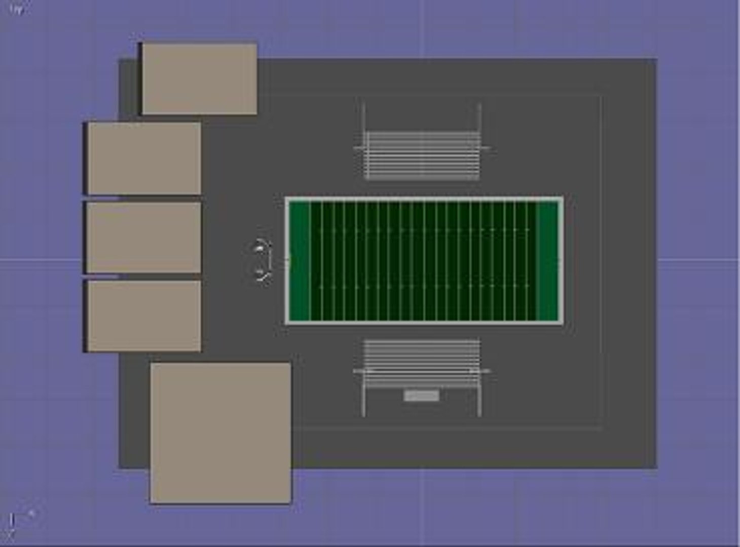 School Football Stadium 3d Model