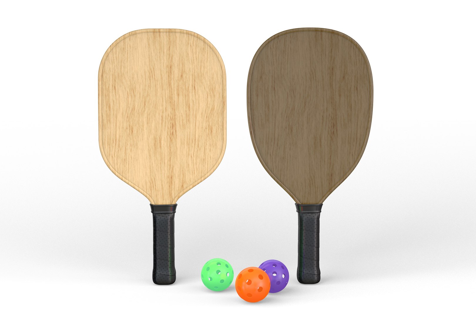 3D Wooden Pickleball Paddles And Balls - TurboSquid 2193194