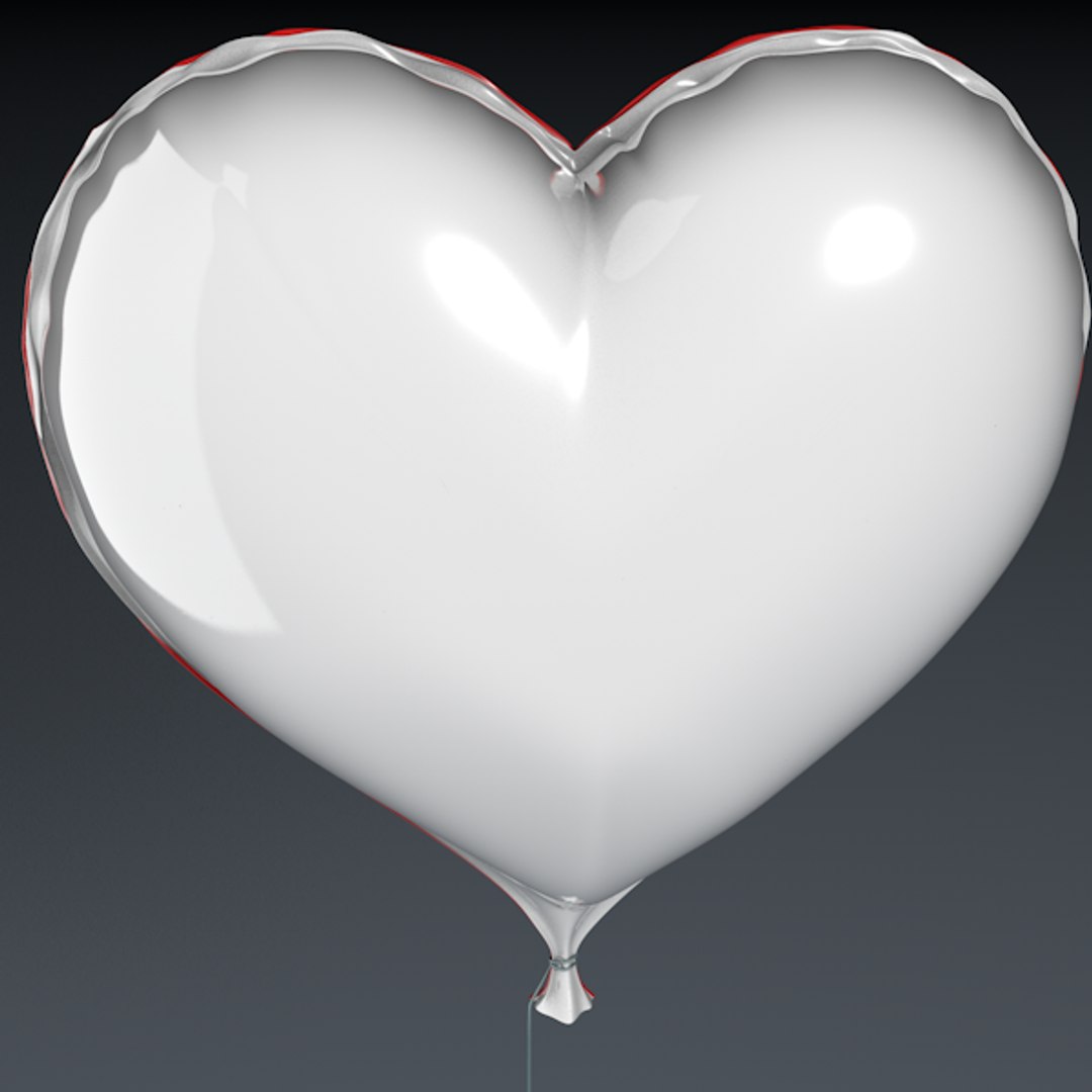 Realistic Heart Balloon 3d Model